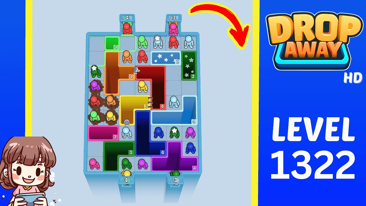 Drop Away Level 1322 Solution Walkthrough
