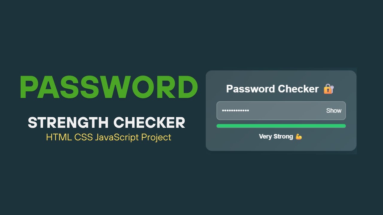 Build a Real-Time Password Strength Checker | JavaScript Full Tutorial