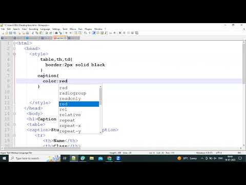 How to add table caption using caption tag in HTML | HTML