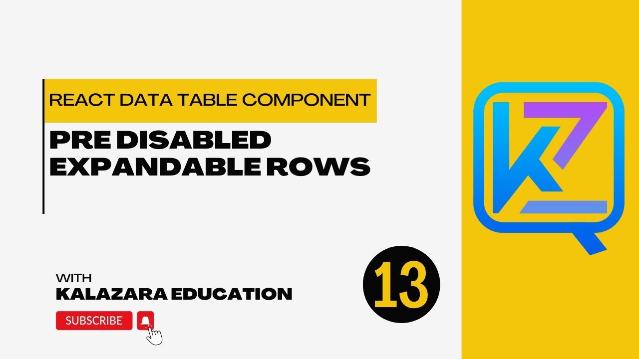 React Data Table Tutorial - 13 - Pre Disabled Expanded Rows
