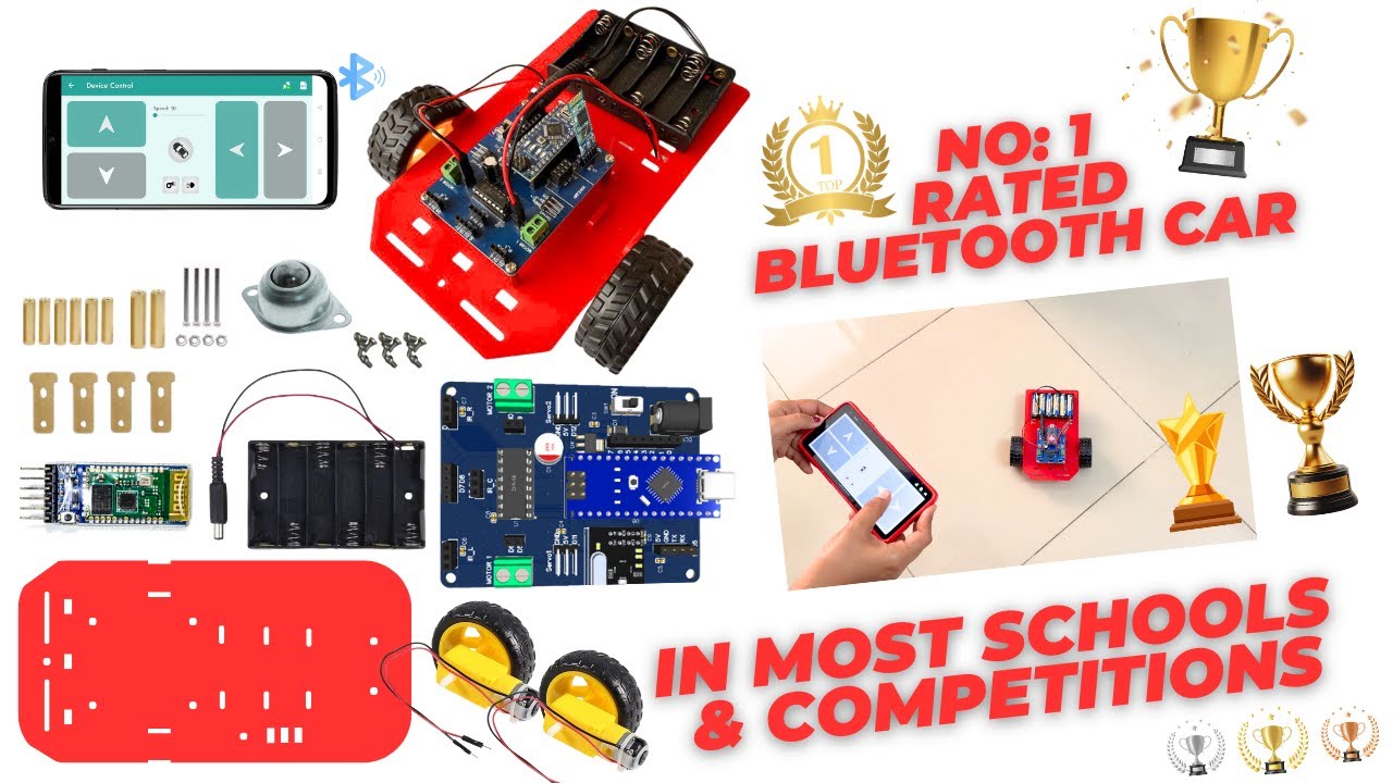 DIY Android Phone Bluetooth Controlled Robot Car | Arduino Nano & HC-05 Module Tutorial