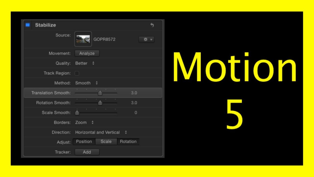Apple Motion 5 Tutorial | Stabilize / Smooth