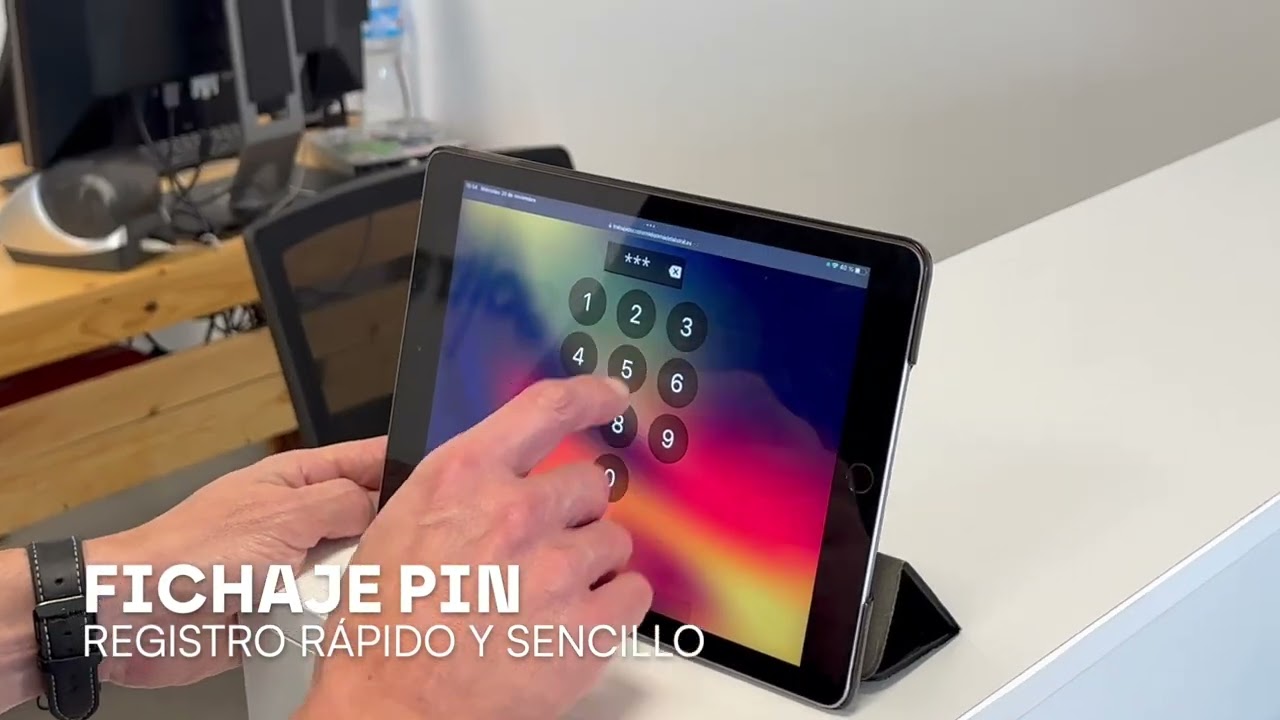 Sístema de fichaje pin en tablet