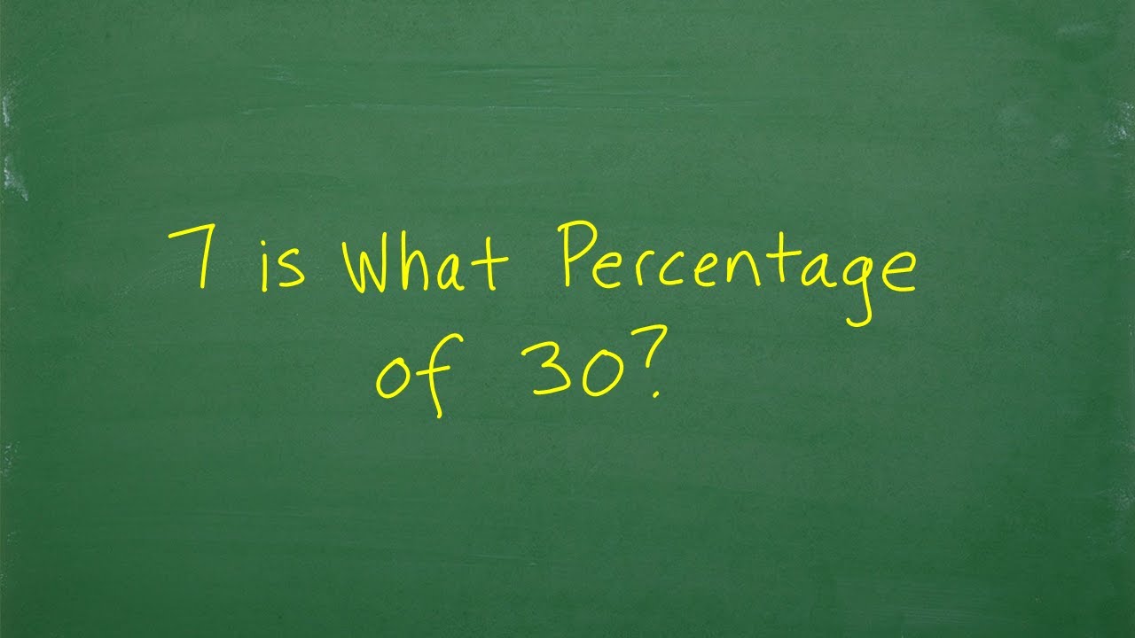 7 is what percentage of 30? Let’s solve the percent problem step-by-step…