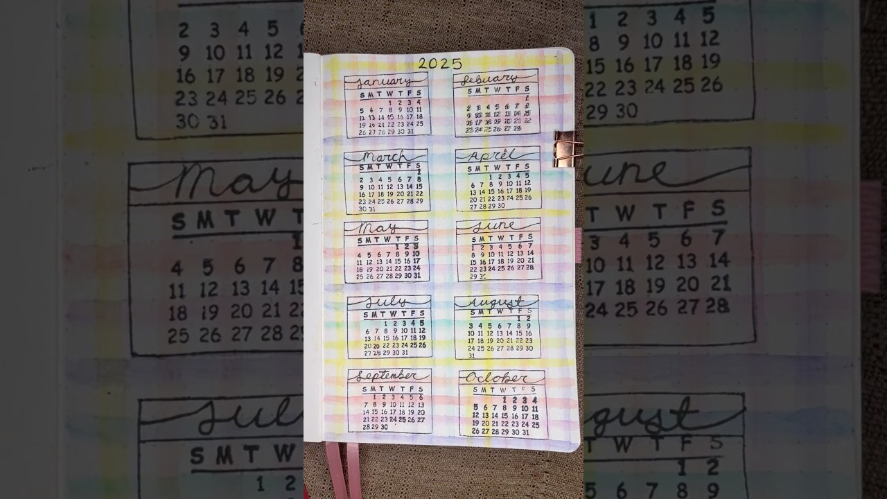 Best journal of 2025, setting up my colorful 2025 Calendar in my Primrosia watercolor journal