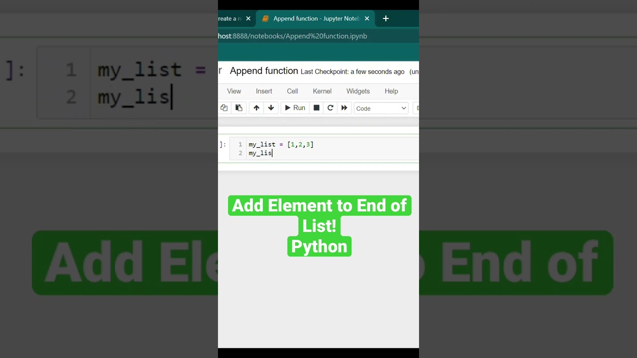 Add Element to End of List! Python #shorts #python #programming #coding