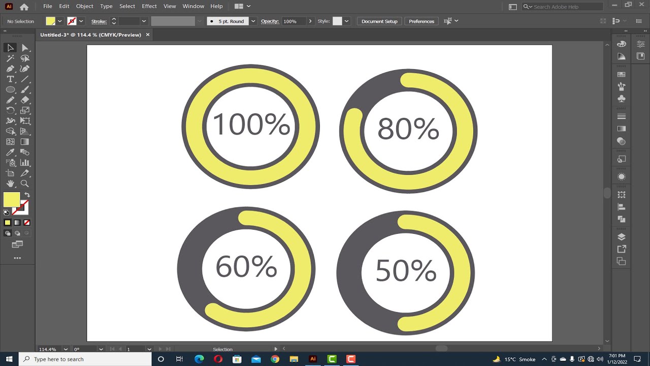 Illustrator Infographic Circle | Infographics Progress Circle Chart