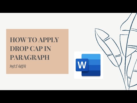WHAT IS DROP CAP IN WORD DOCUMENT? | Microsoft Word #msword | #mo