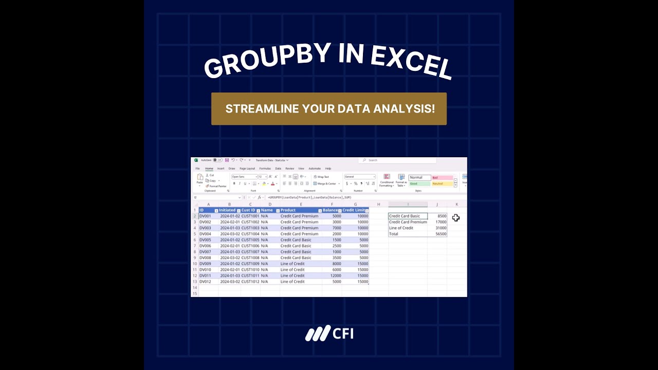 How to use Excel's GroupBY Function 📊