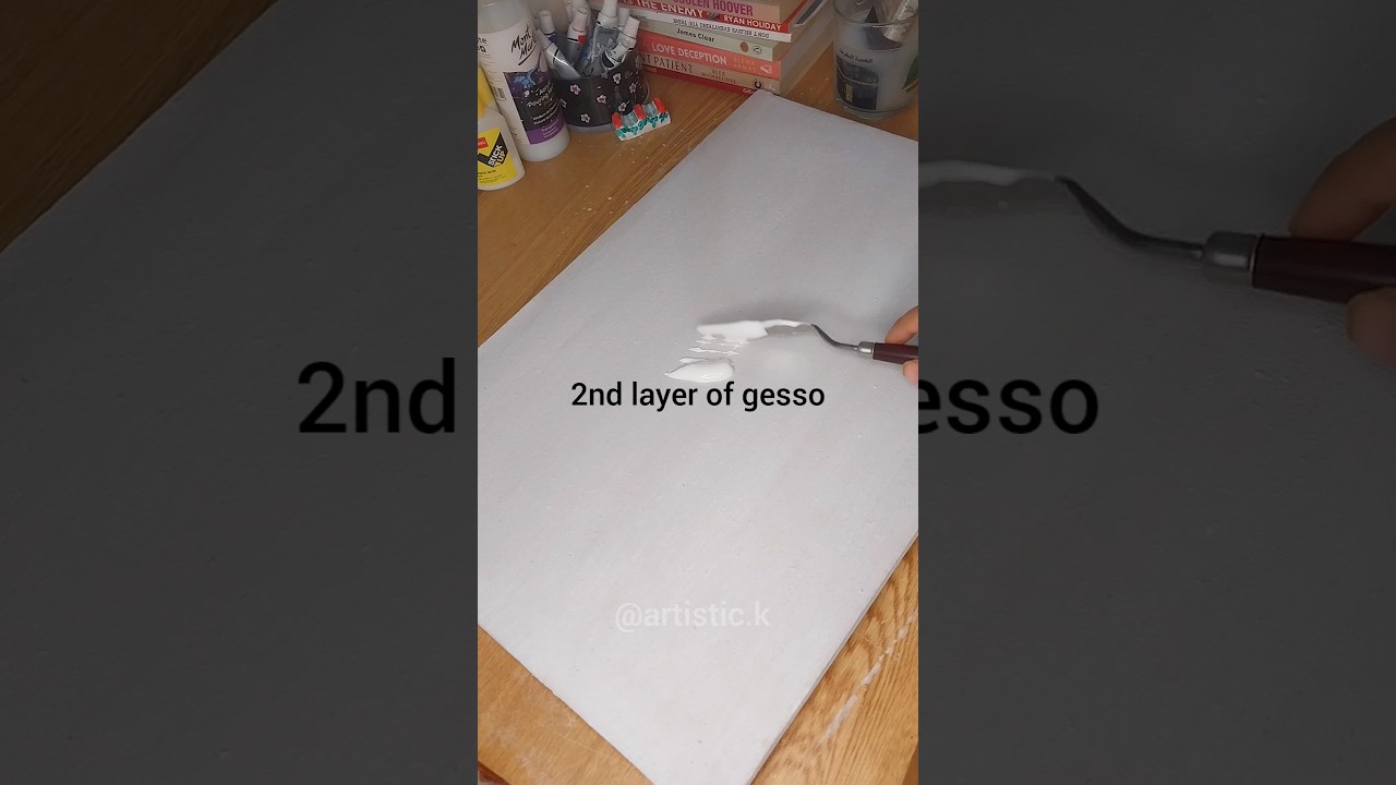 How i prepare the canvas before painting? #acrylicpainting #canvaspainting #trending #gesso #primer