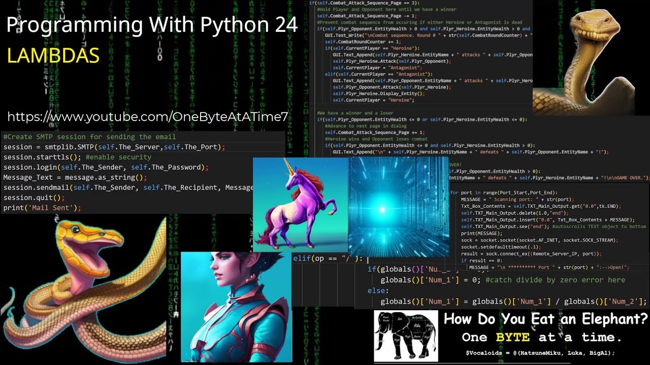 Programming With Python 24: LAMBDAs