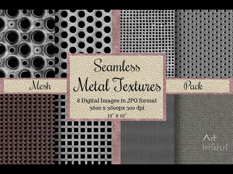 Seamless Metal Textures, Mesh Pack - Steel Pattern, Digital Papers, Printable Scrapbook Paper