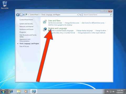how to change windows 7 Region and Language format to English (United Kingdom)