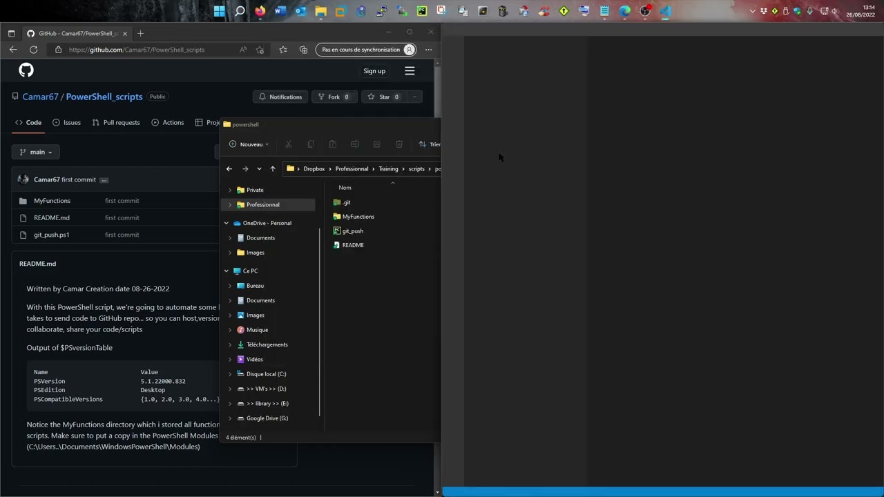 Automate basic git actions with PowerShell script