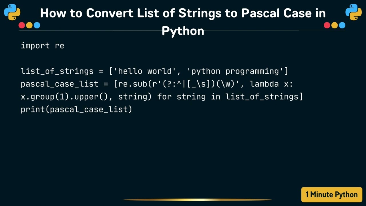 How to Convert List of Strings to Pascal Case in Python