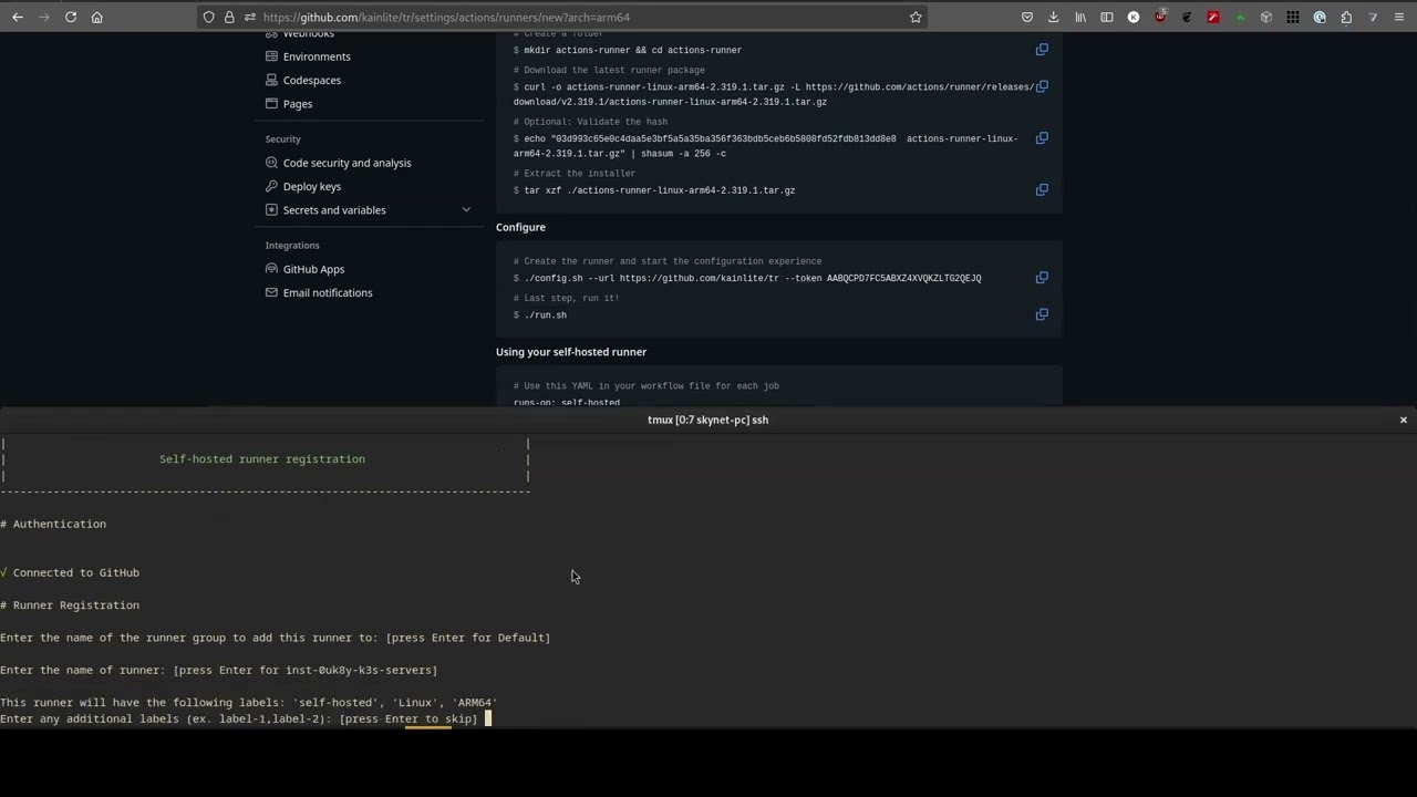 Getting started with GitHub self-hosted runners in 2 minutes