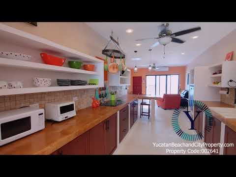 Beachfront Home W/ Casita With Center Pool Chelem Yucatan#002641 / 279,000 USD