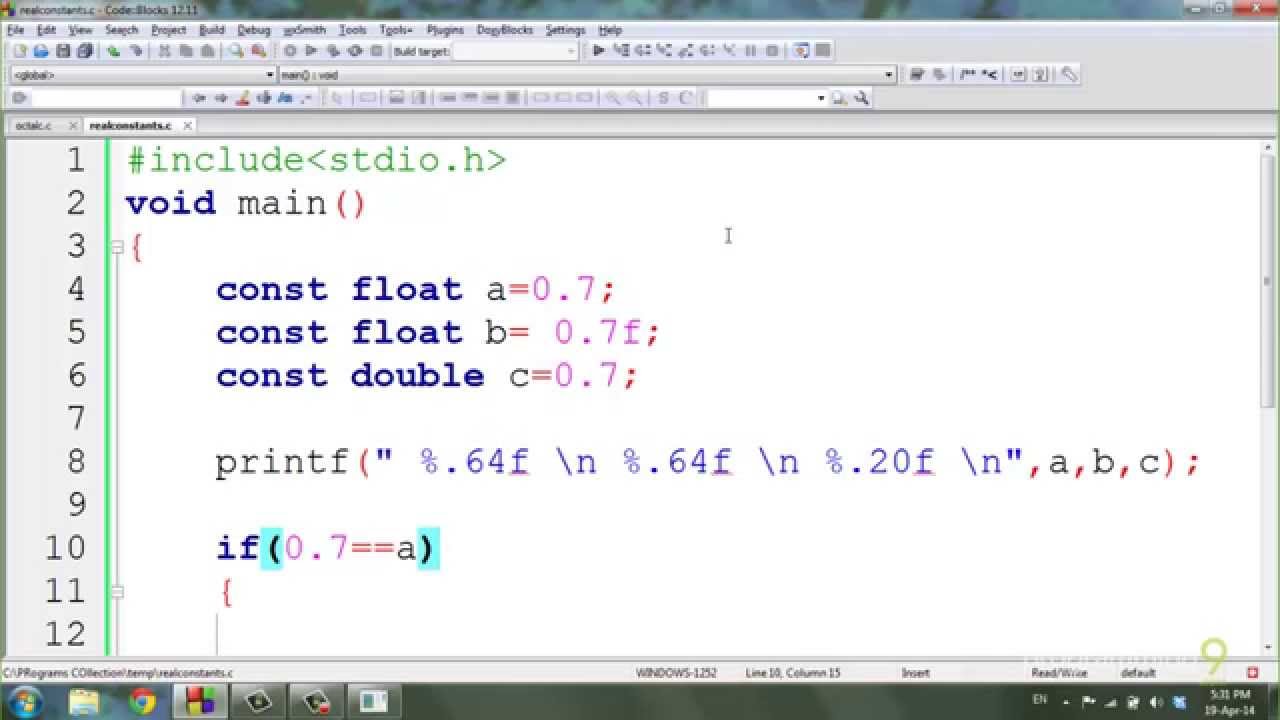 CONSTANTS - C Programming Tutorials