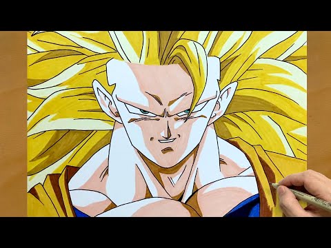 How to Draw Goku Super Saiyan 3 | Step-by-Step Guide for Beginners | Full Color Dragon Ball Z Art