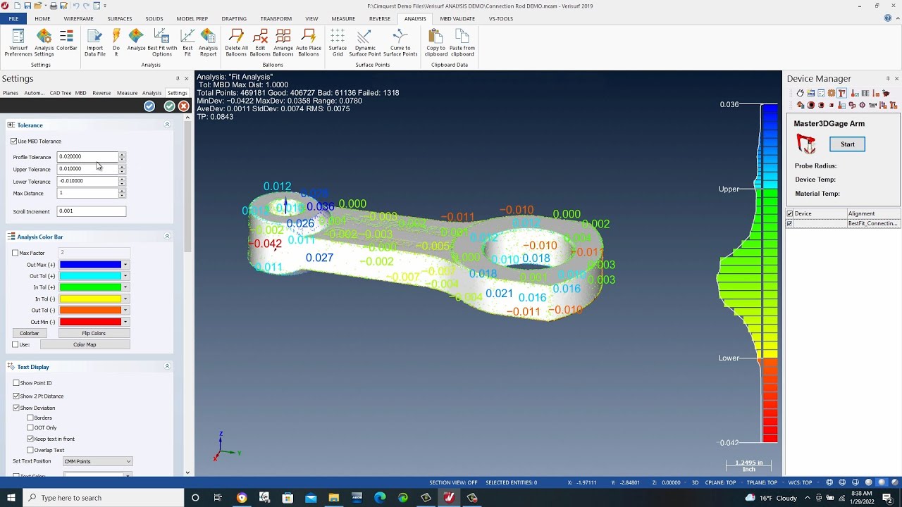 Analysis Module in Verisurf