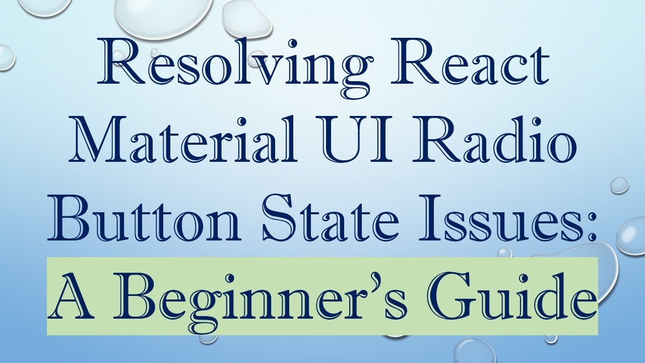 Resolving React Material UI Radio Button State Issues: A Beginner's Guide