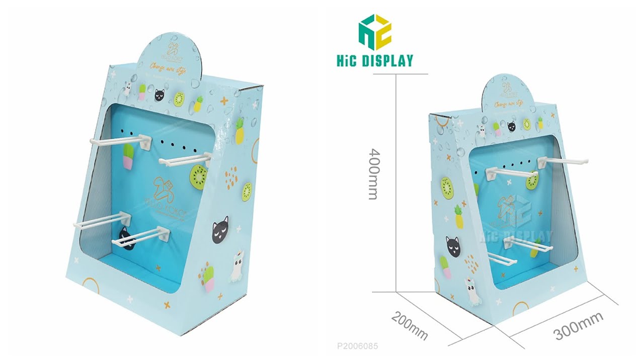 Counter Display Corrugated Cardboard with Hook