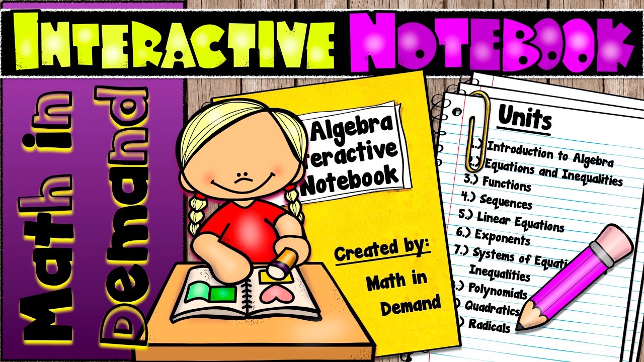 Math in Demand ALGEBRA INTERACTIVE NOTEBOOK