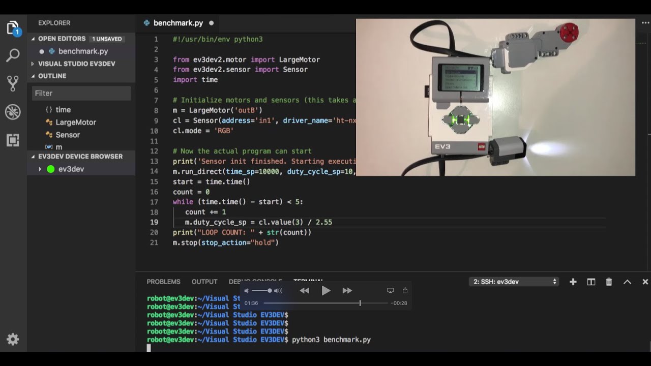 EV3-G vs ev3dev Python - Comparison and Benchmark