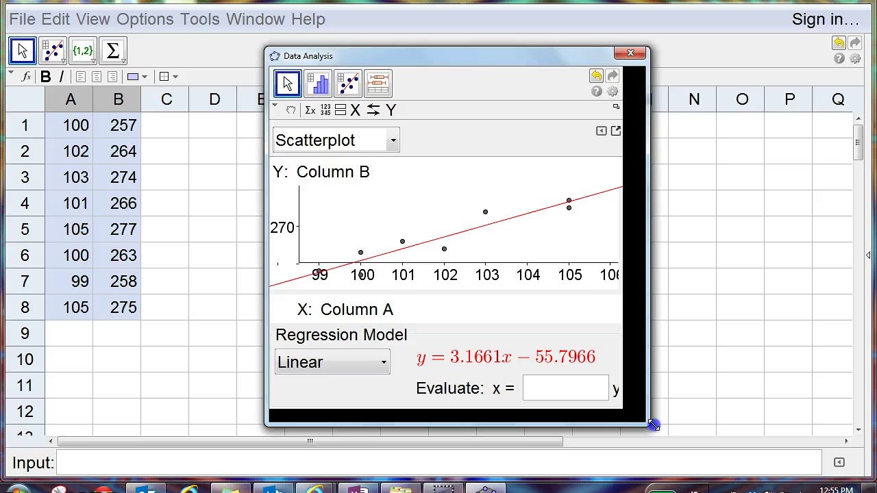 2 Variable Analysis on GeoGebra