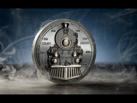TRAIN - STEAM DREAM 2 Oz Silver Coin 10$ Cook Islands 2023