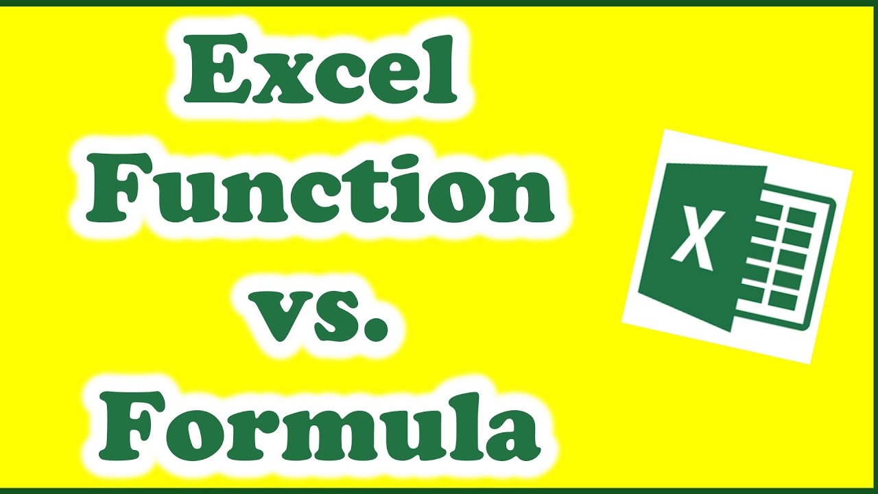 EXCEL FUNCTION vs. FORMULA: Difference between function and formula in Microsoft Excel.