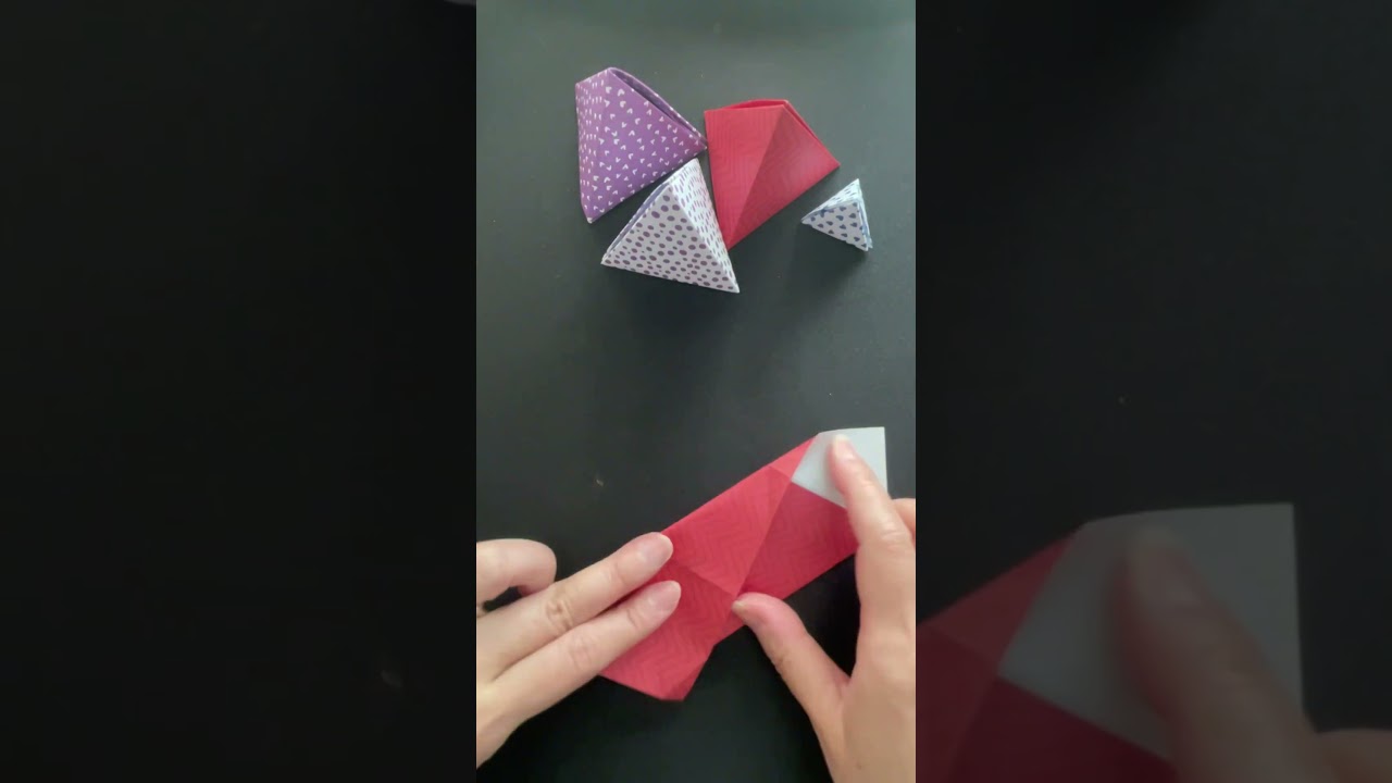 7. Origami Triangular Pyramid folding paper tutorial instructions #shorts