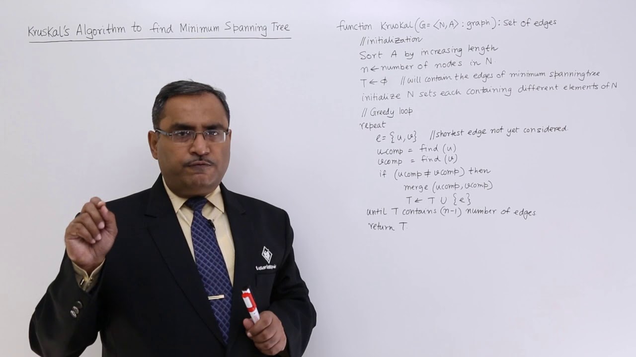 Kruskal's Algorithm to Find Minimum Spanning Tree