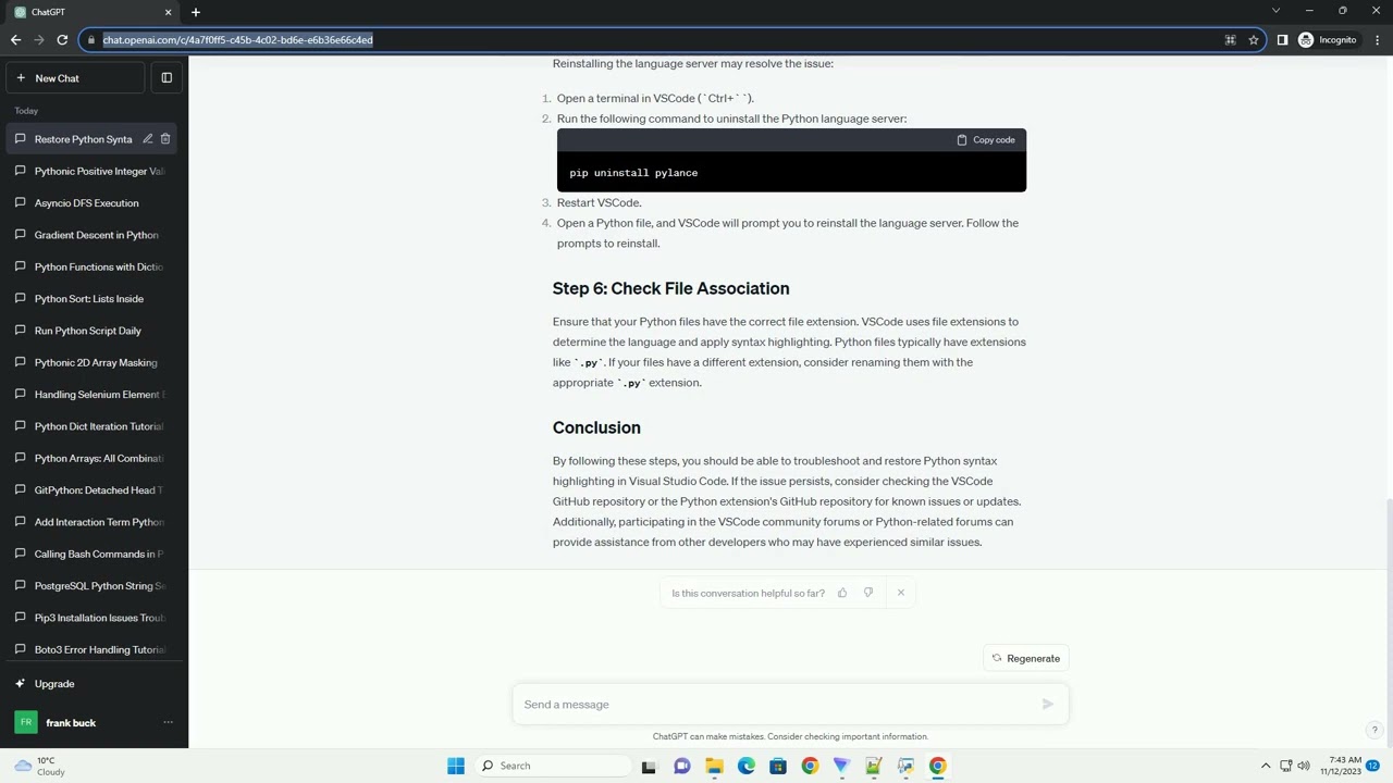 lost python syntax highlight in vscode