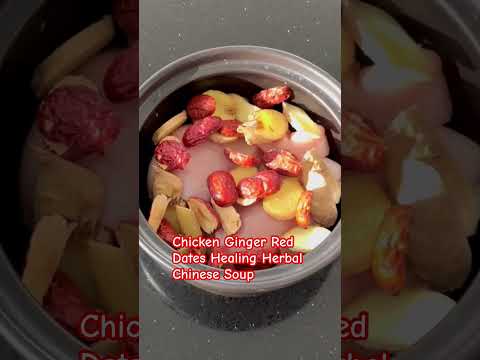 Try this warming chicken, ginger, and red dates herbal Chinese soup to help replenish Qi and blood.