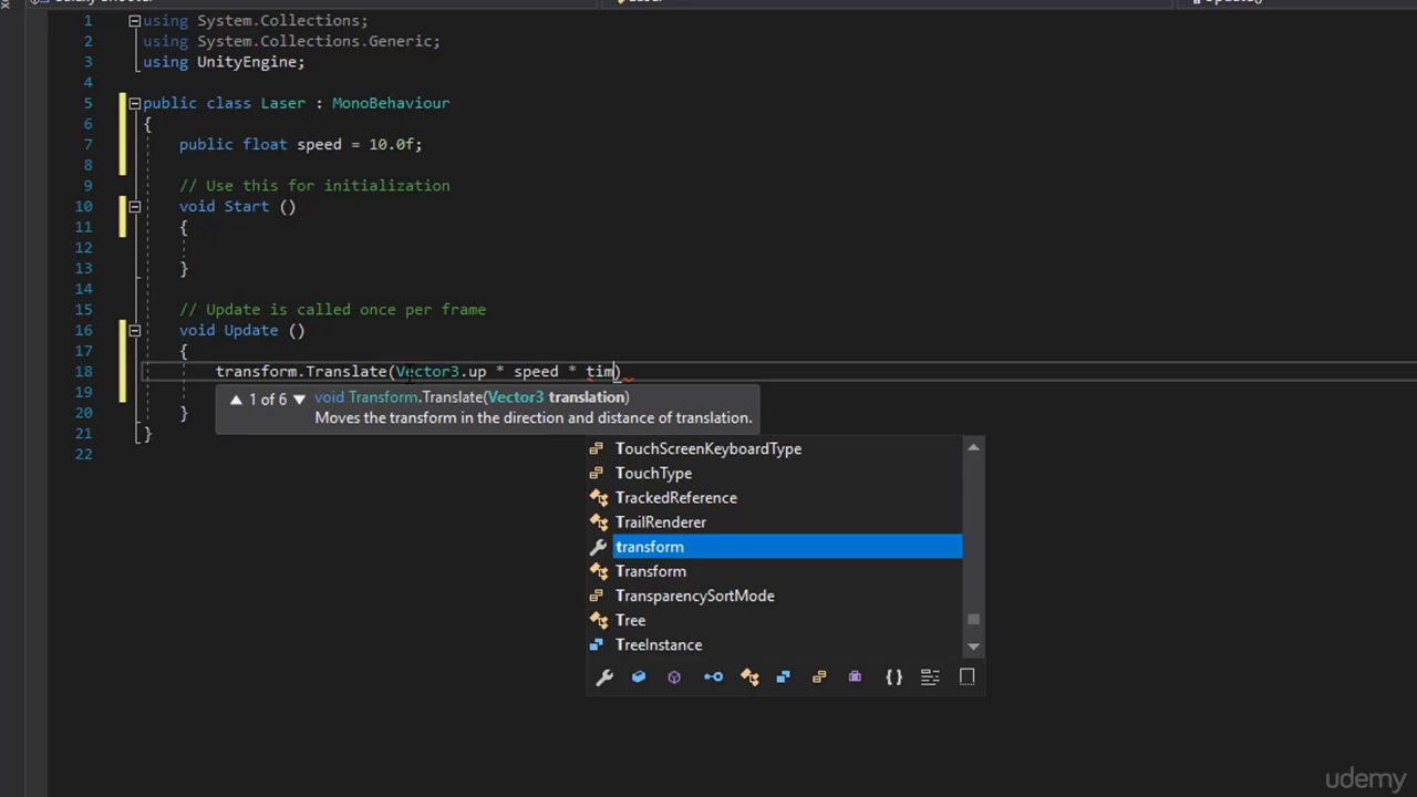 Unity Tutorial - Challenge Laser Behaviour