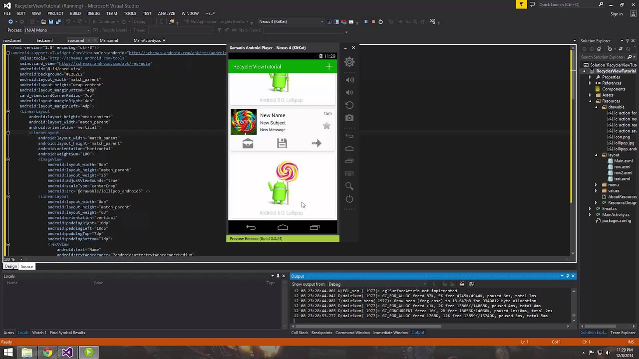 Xamarin Android Tutorial 25 - Material Design - CardViews
