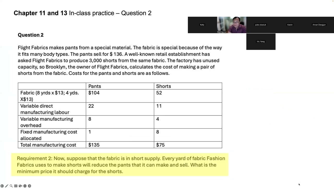 cost accounting review session