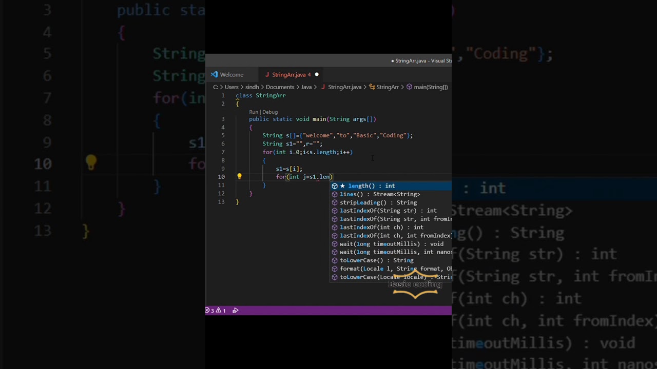 program to reverse every word in the string array.#java#programming#strings#javaprogramming#shots