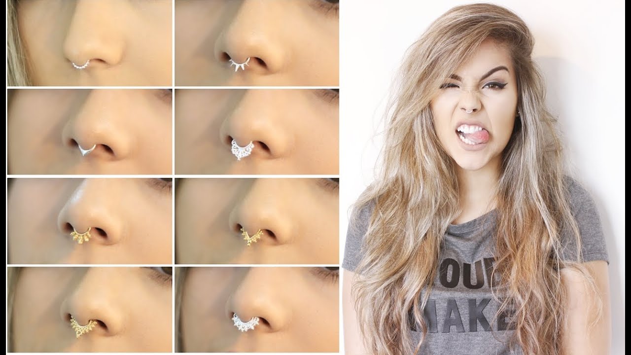 My collection of septum piercings (did I get them pierced or are they clip-ons?) - Gabriela Capone