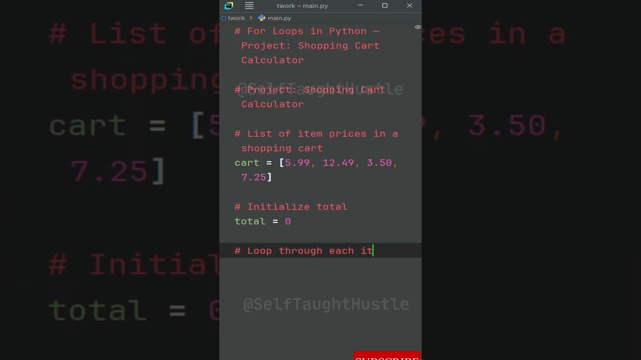 For Loops in Python   Project Shopping Cart Calculator #coding #code #programming