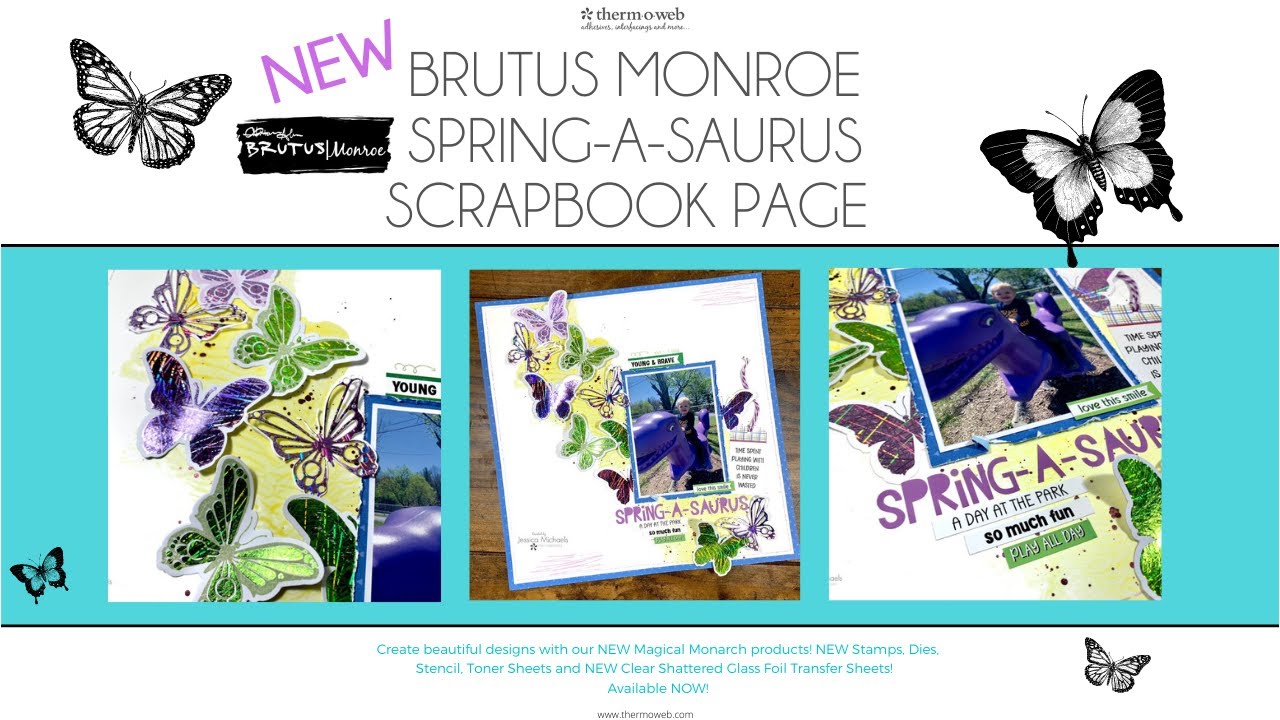 NEW Brutus Monroe - Spring-A-Saurus Scrapbook Layout