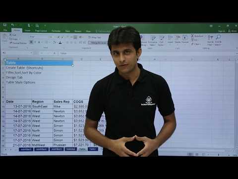 MS Excel: Basic Table Video Lecture - How to become an Expert of MS ...