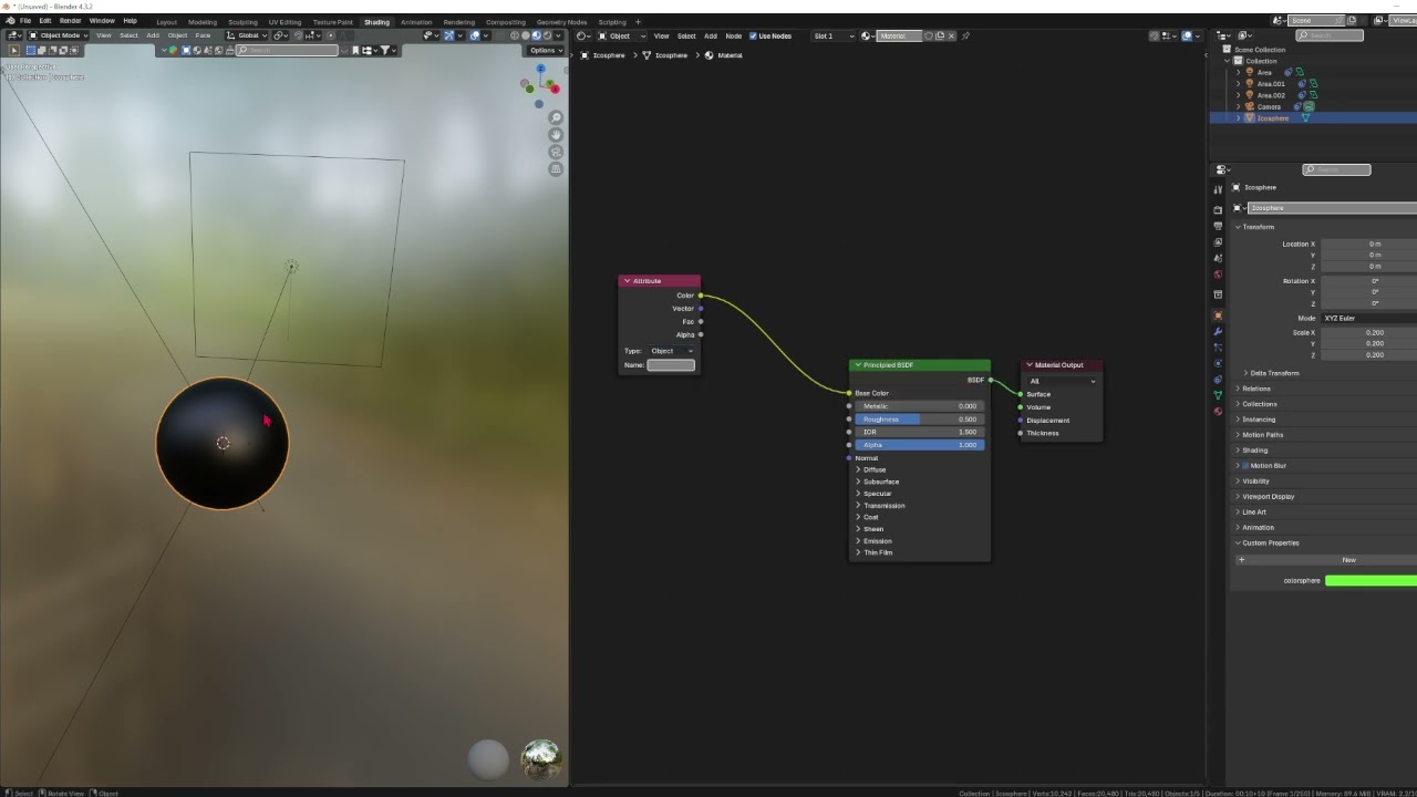 Attribute Node in Blender Shader