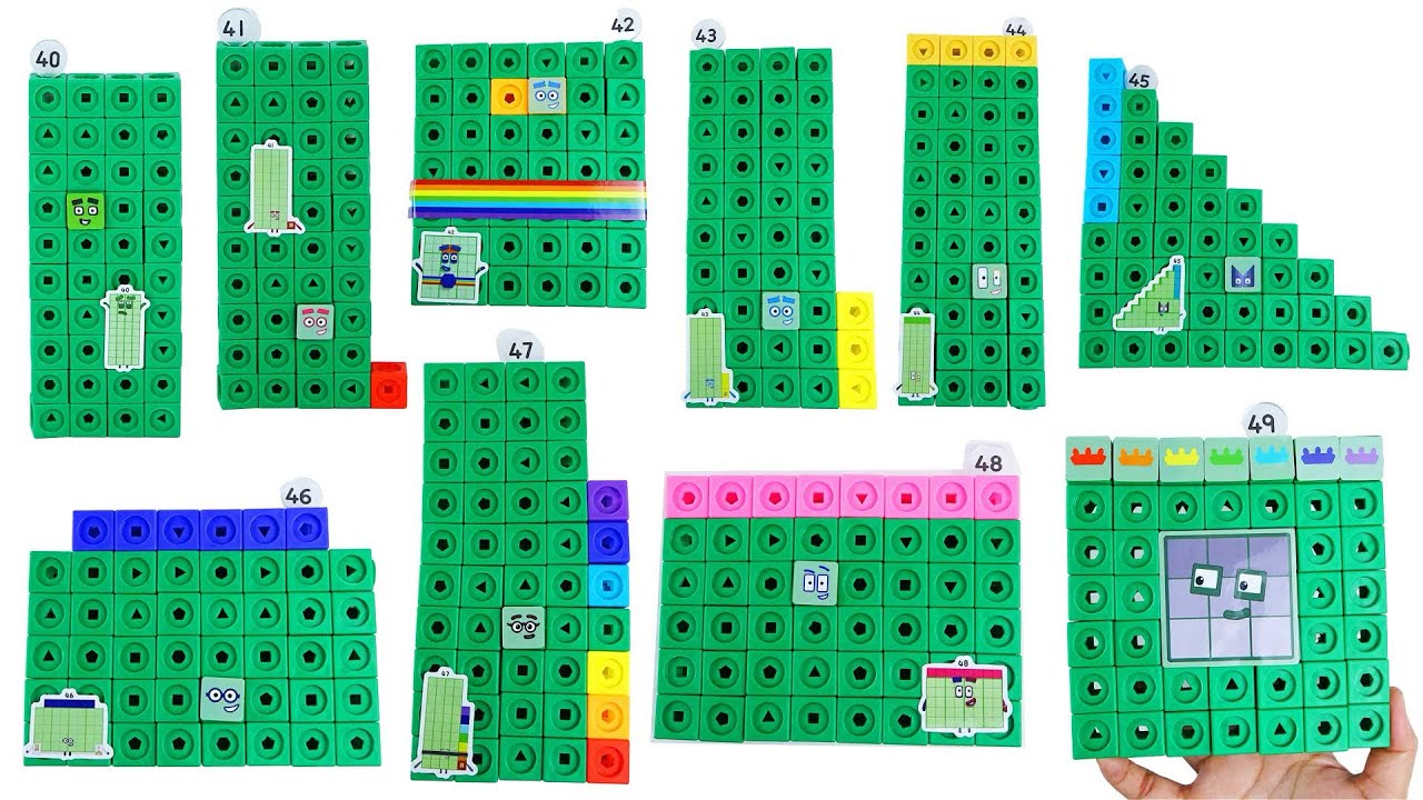 Let's Build Numberblocks Complete Mathlink Cubes 40 - 49 Compilation | Learn Colors and Counting