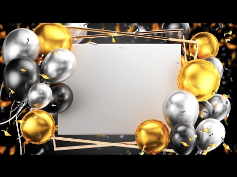 Invitation Card Motion Graphic I Balloons With Confetti Birthday Invitation Card I Invitation Video