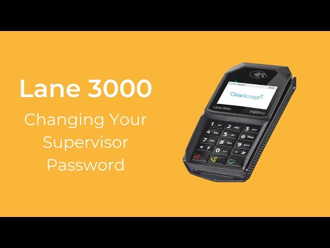 Lane/3000 - Changing Your Supervisor Password