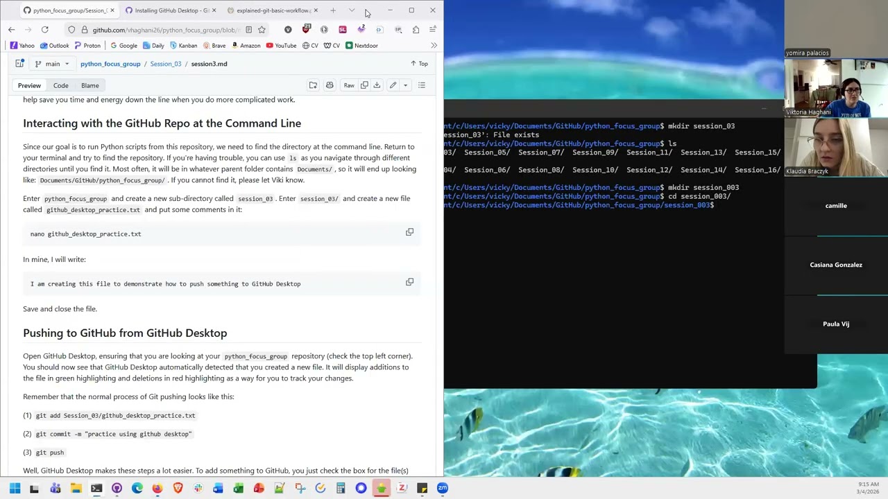 Python Focus Group Session 3: GitHub Desktop and Getting Python Started