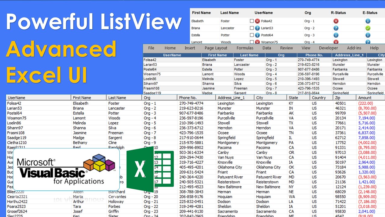 Working with ListView Control in Excel VBA