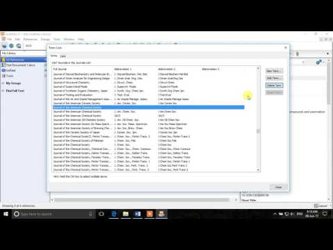 Learn Endnote | Part 04 (Abbreviating Journal Names, Dafault Library/Styles Selection)